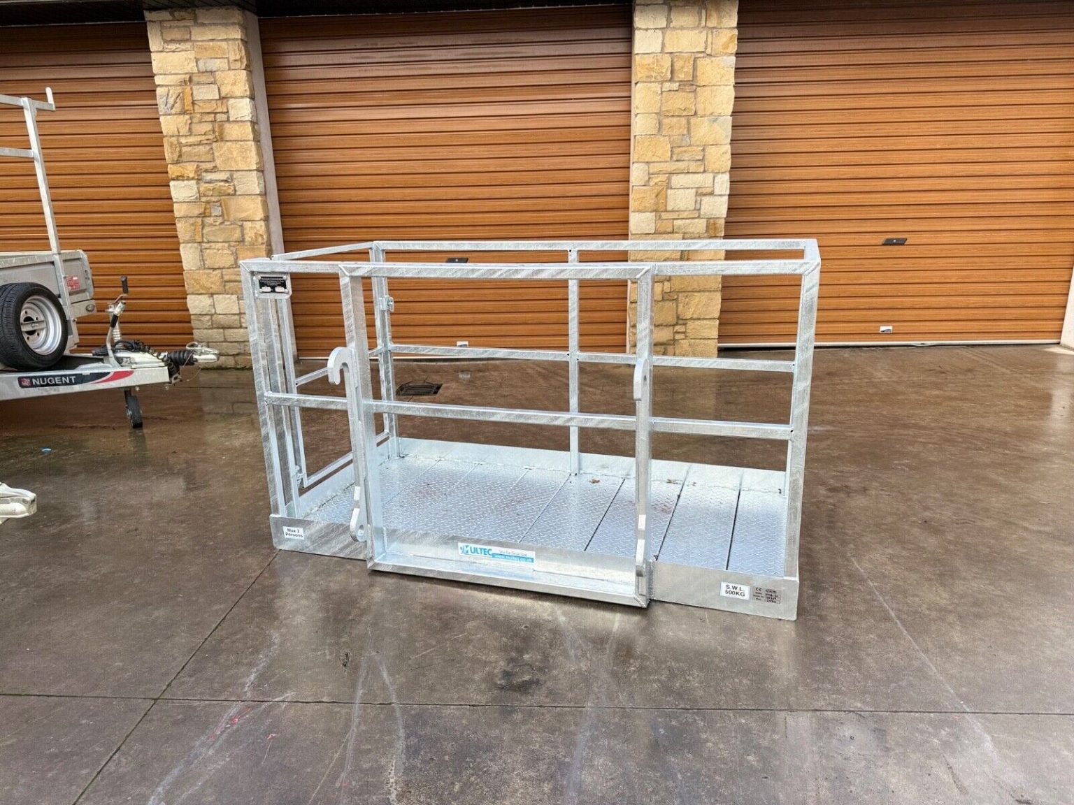 Galvanised 8Ft x 4Ft Telescopic Handler Man-Lift Safety Basket - Multec Ltd